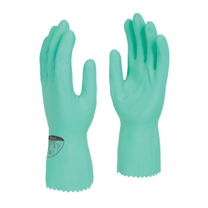 Polyco Optima Latex Chemical Gloves (Green) - Gloves.co.uk