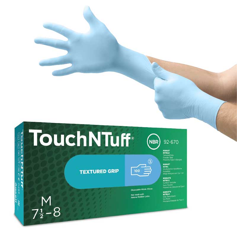 Ansell TouchNTuff 92-670 Nitrile Gloves - Gloves.co.uk
