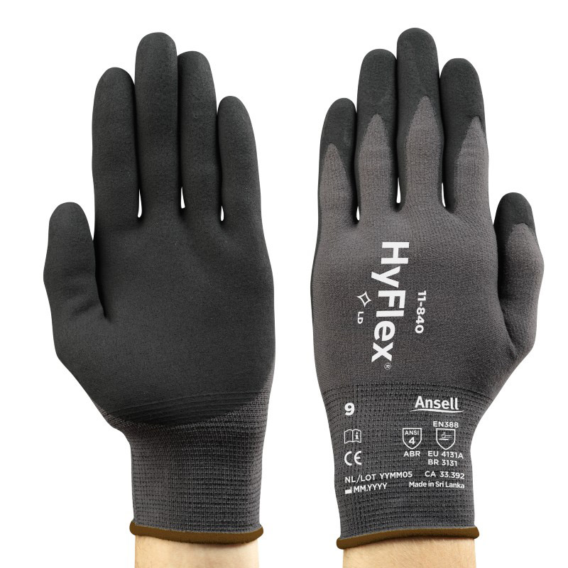 Ansell HyFlex 11-840 Abrasion-Resistant Gloves - Gloves.co.uk