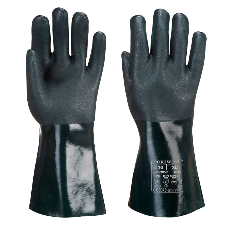 Portwest 35cm Chemical-Resistant Gauntlets A835GN - Gloves.co.uk