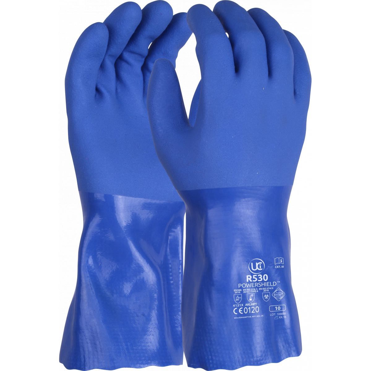 UCi R530 Triple-Dipped PVC Chemical Gauntlets - Gloves.co.uk