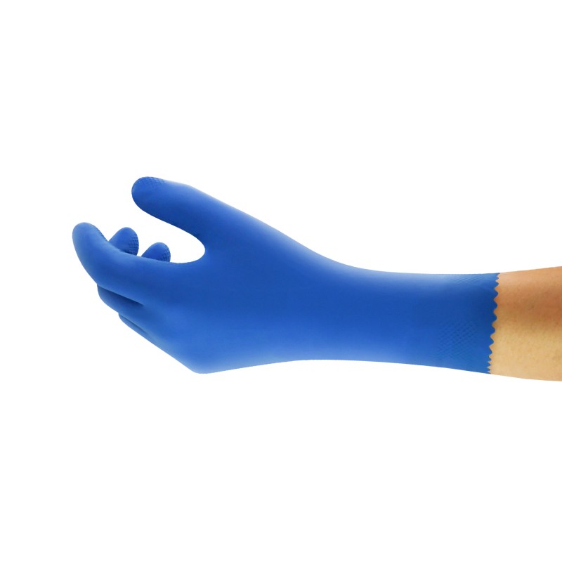 Ansell AlphaTec 87-305 Blue Latex Fishscale Gloves - Gloves.co.uk