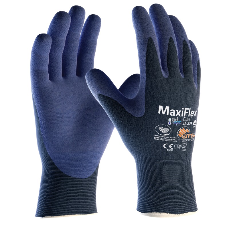 MaxiFlex Elite 42-274 Palm-Coated Gloves - Gloves.co.uk